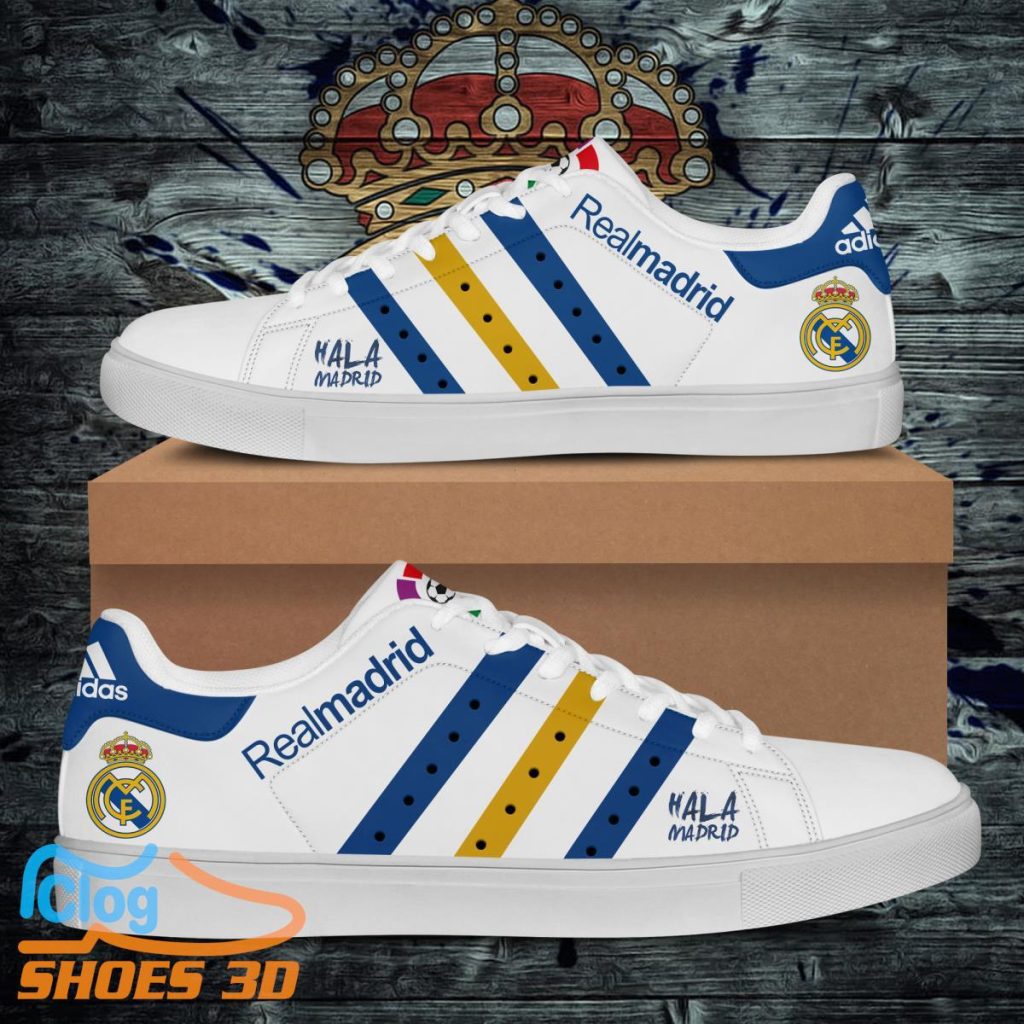 Real madrid Skate Stan Smith Shoes - ClogShoes3D