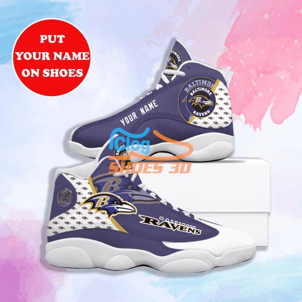 Baltimore Ravens Football Best Air Jordan 13 Custom Name Sneakers ...