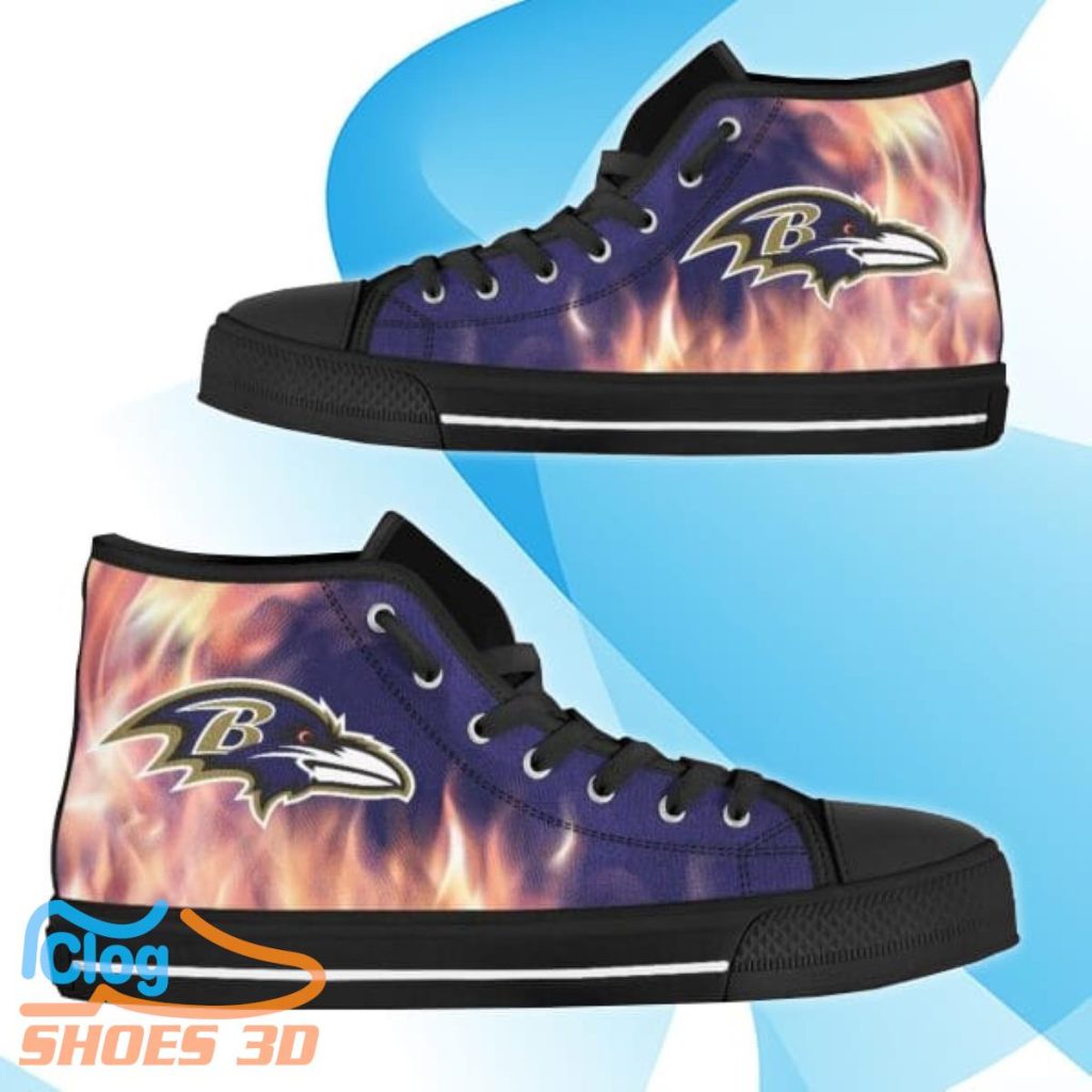 Baltimore Ravens NFL High Top Canvas Shoes Best Gift - ClogShoes3D