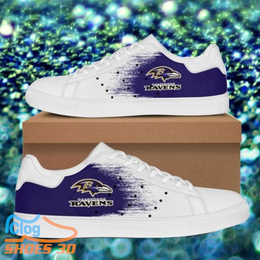 Baltimore Ravens NFL Unique Gift Low Top Skate Shoes - ClogShoes3D
