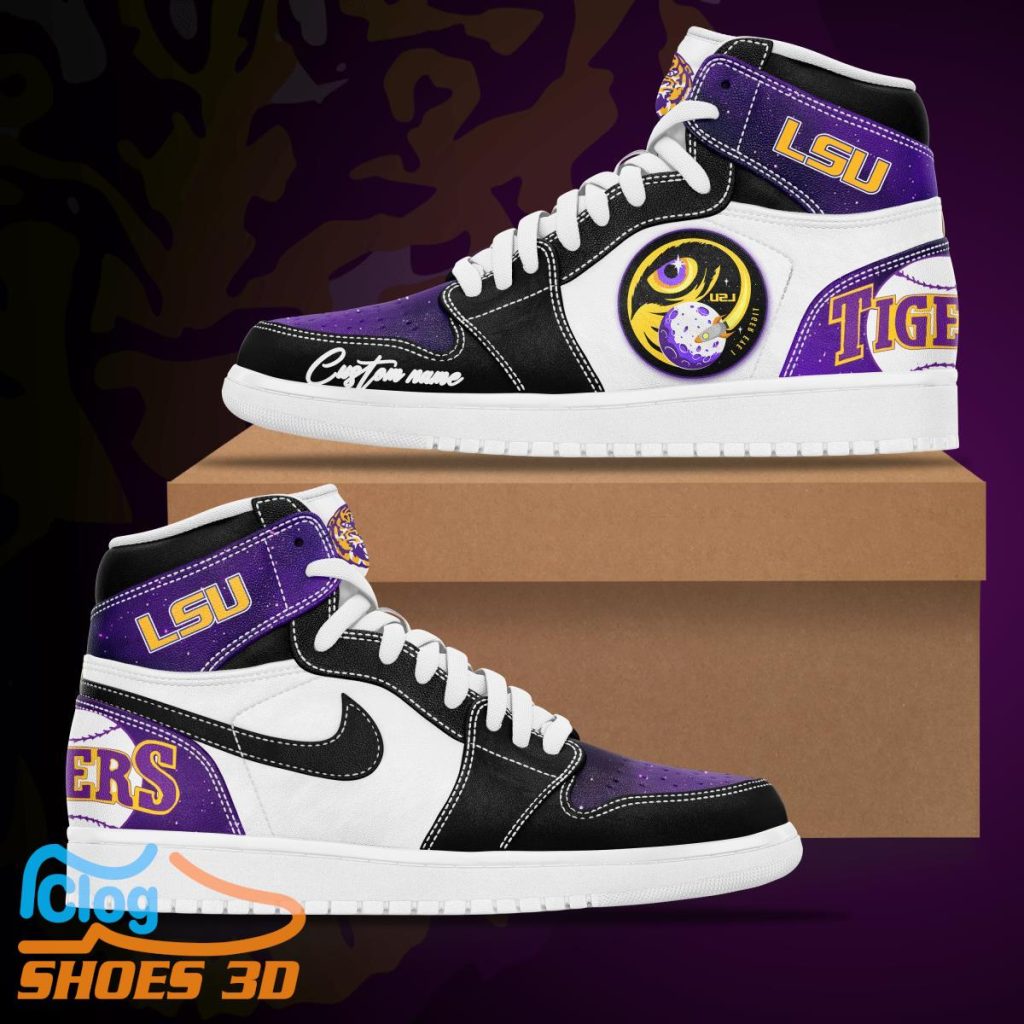 LSU Special Edition Custom Baseball Shoes Custom Name Shoes - ClogShoes3D