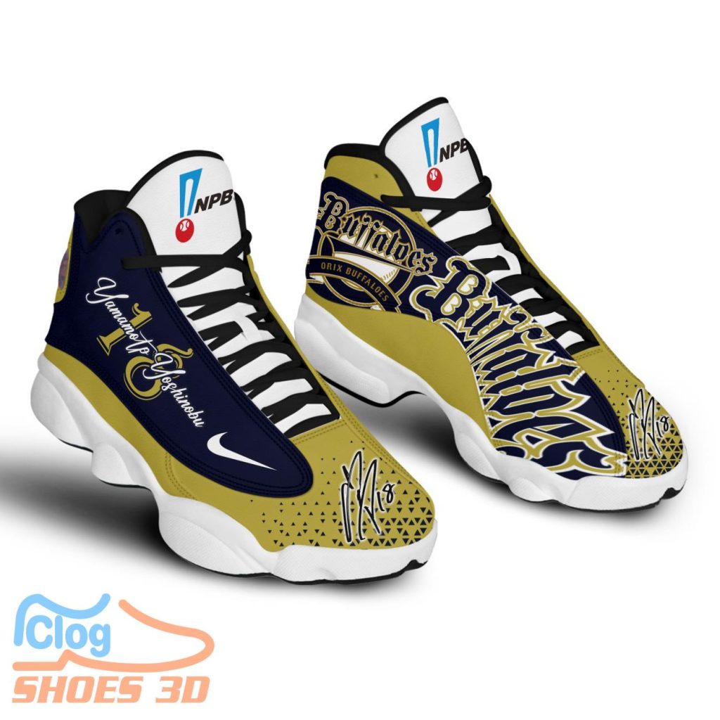 Orix buffaloes Air Jordan 13 Custom Name Number Shoes - ClogShoes3D