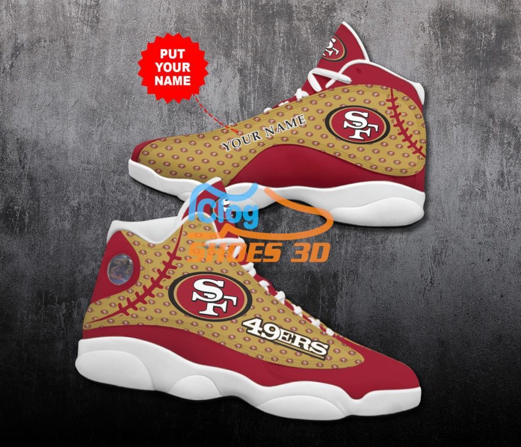 San Francisco 49ers Football Team Custom Name Air Jordan 13 Shoes ...