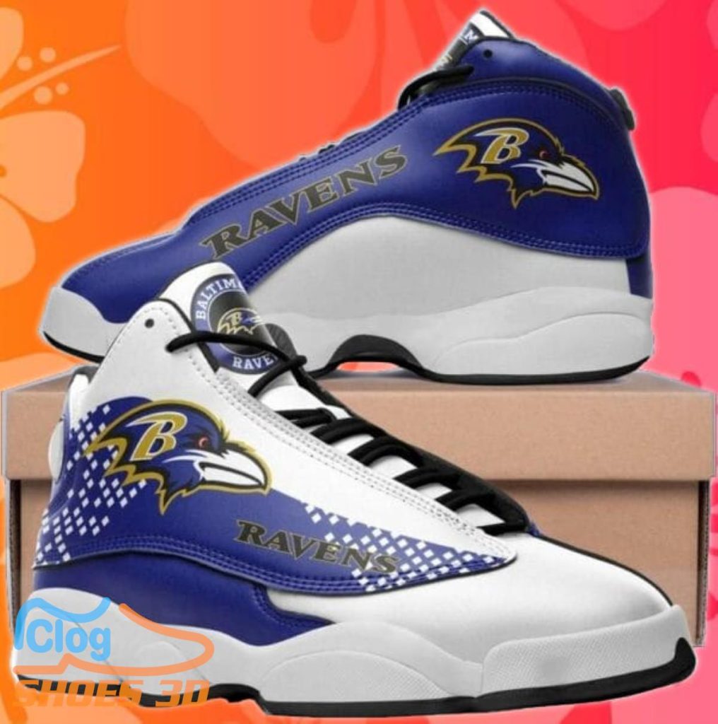 Baltimore Ravens NFL Air Jordan 13 - ClogShoes3D