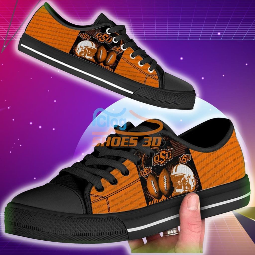 Oklahoma State Cowboys NCAA Low Top Canvas Shoes - ClogShoes3D