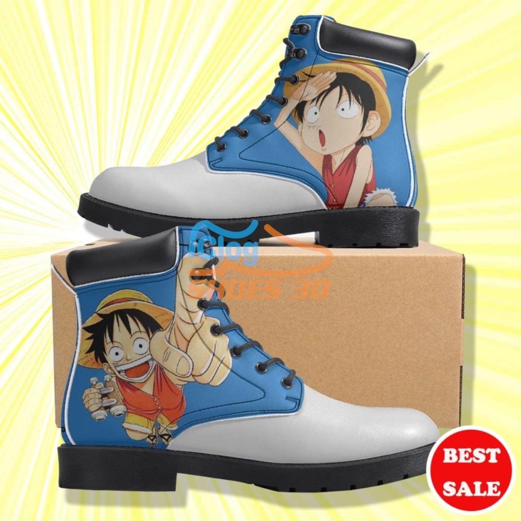 One Piece Luffy Anime Leather Boots - ClogShoes3D