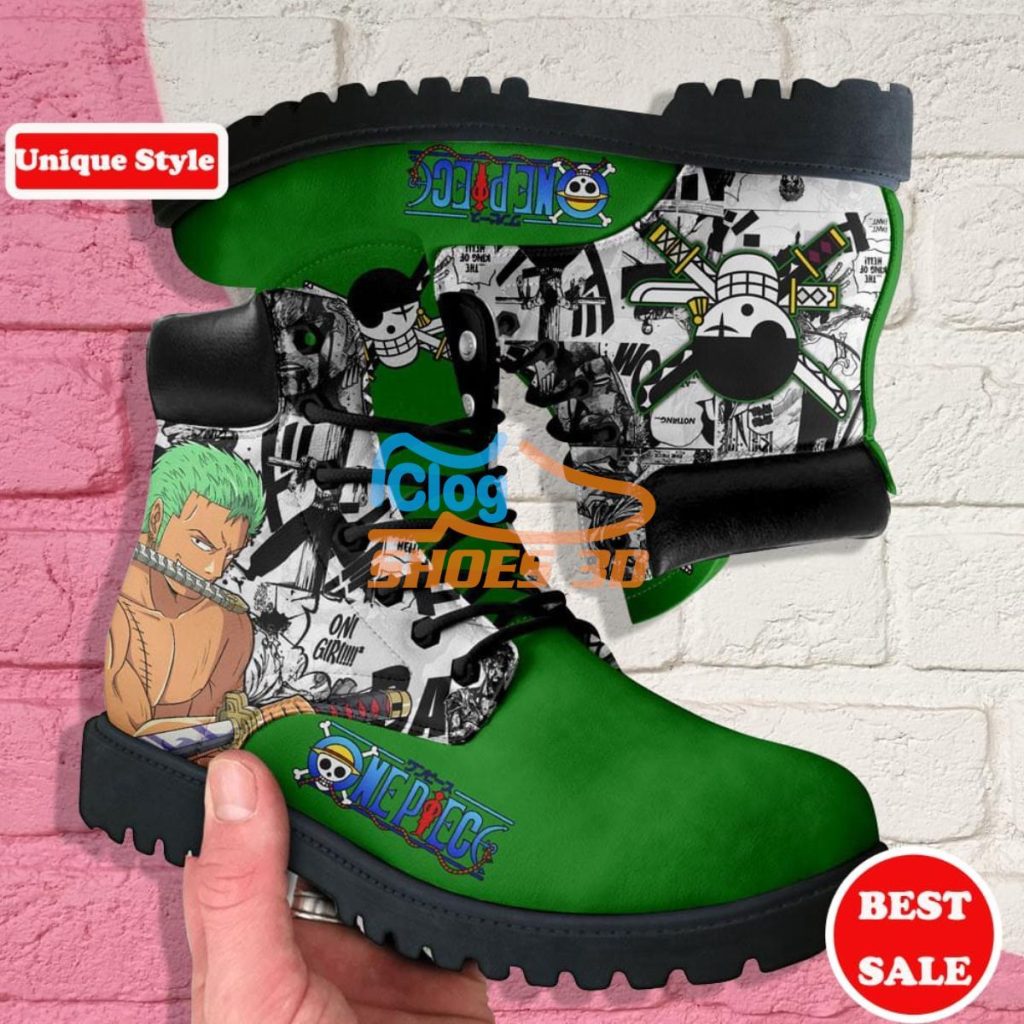 One Piece Roronoa Zoro Manga Anime Leather Boots - ClogShoes3D