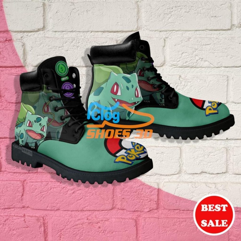 Pokemon Anime Pokemon Anime Bulbasaur Leather Boots Casual Shoes ...