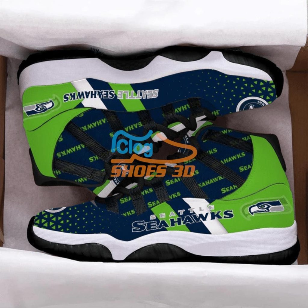 Seattle Seahawks Impressive Design Air Jordan 11 Shoes - ClogShoes3D